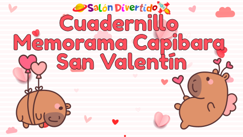 Cuadernillo Memorama Capibara San Valentín - Salón Divertido
